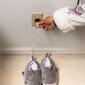 Jokari USB Rechargeable Heated Shark Slippers for Men, Women and Kids. Super Comfy Plush Electric Slippers with Non Slip, Water Resistant Soles, Foam Insole to Keep Feet and Toes Warm (Child M)