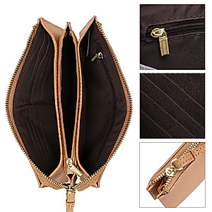 YALUXE Wristlet for Women Clutch Slim Genuine Leather Wallet