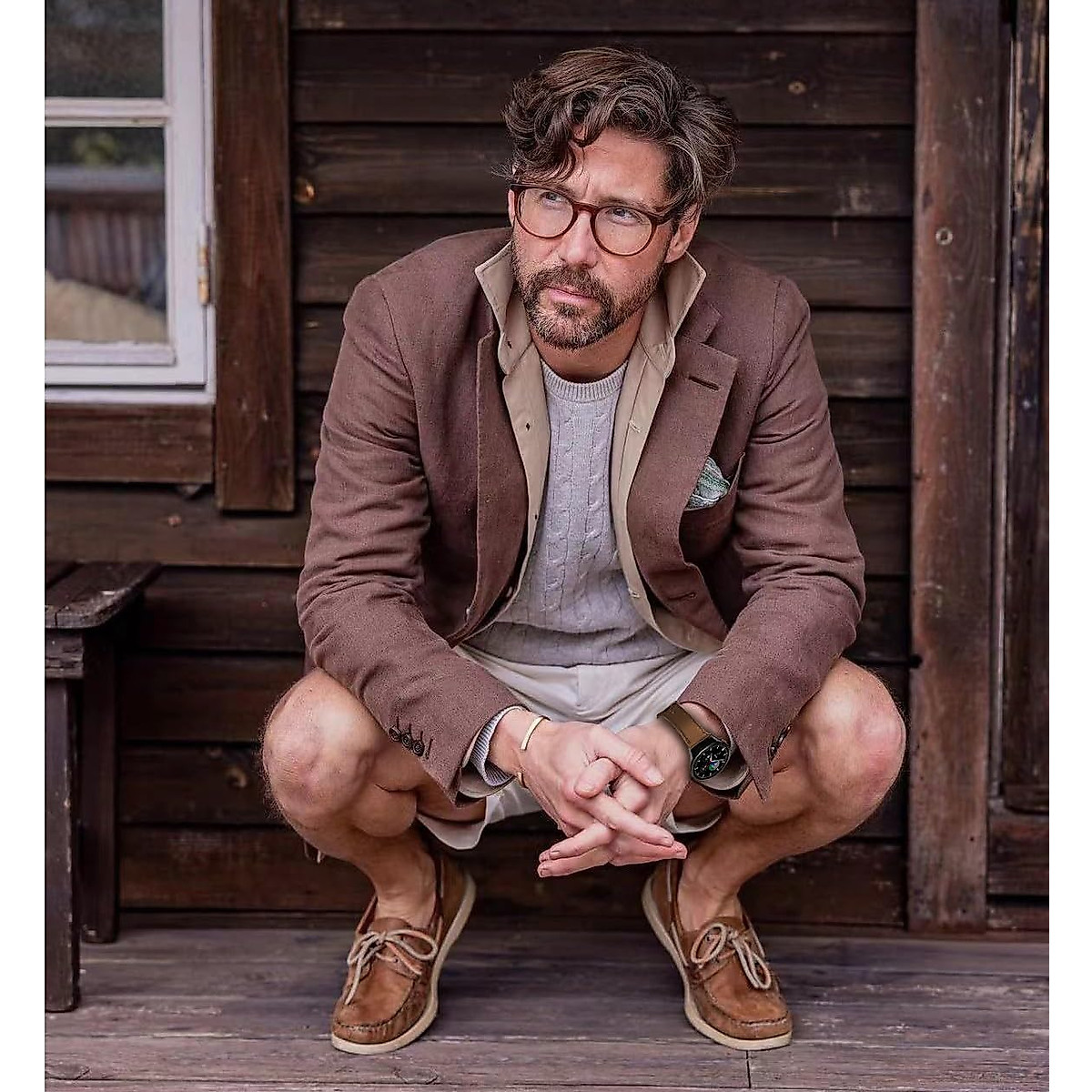 （4 Pack） Leather Band for Galaxy Watch 5 Pro 45mm/4 Classic 46mm 42mm Bands, 20mm Watch Strap Compatible for Samsung Galaxy Watch 5/4 40mm 44mm/Active 2/3 41mm Band, Brown,Coffee,Black,Blue