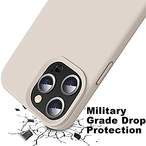 Ktele Compatible with iPhone 13 Pro Max Case 6.7 inch Premium Liquid Silicone with [Soft Anti-Scratch Microfiber Lining] Gel Rubber Full-Body Bumper Protection Case for iPhone 13 Pro Max - Stone