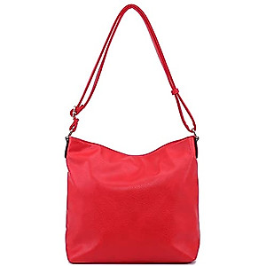 Adjustable Strap Soft Vegan Leather Front Pocket Large Hobo Handbag Crossbody Purse (Stripe - Blue/White)