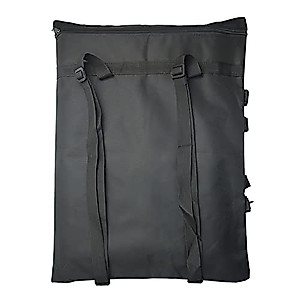 A3 Size Black Canvas Art Supplies Portfolio Carry Backpack Bag with Adjustable Shoulder Strap, 20.9”x15.7” Light Weight Waterproof Artwork Poster Board Storage Bag Folder Tote