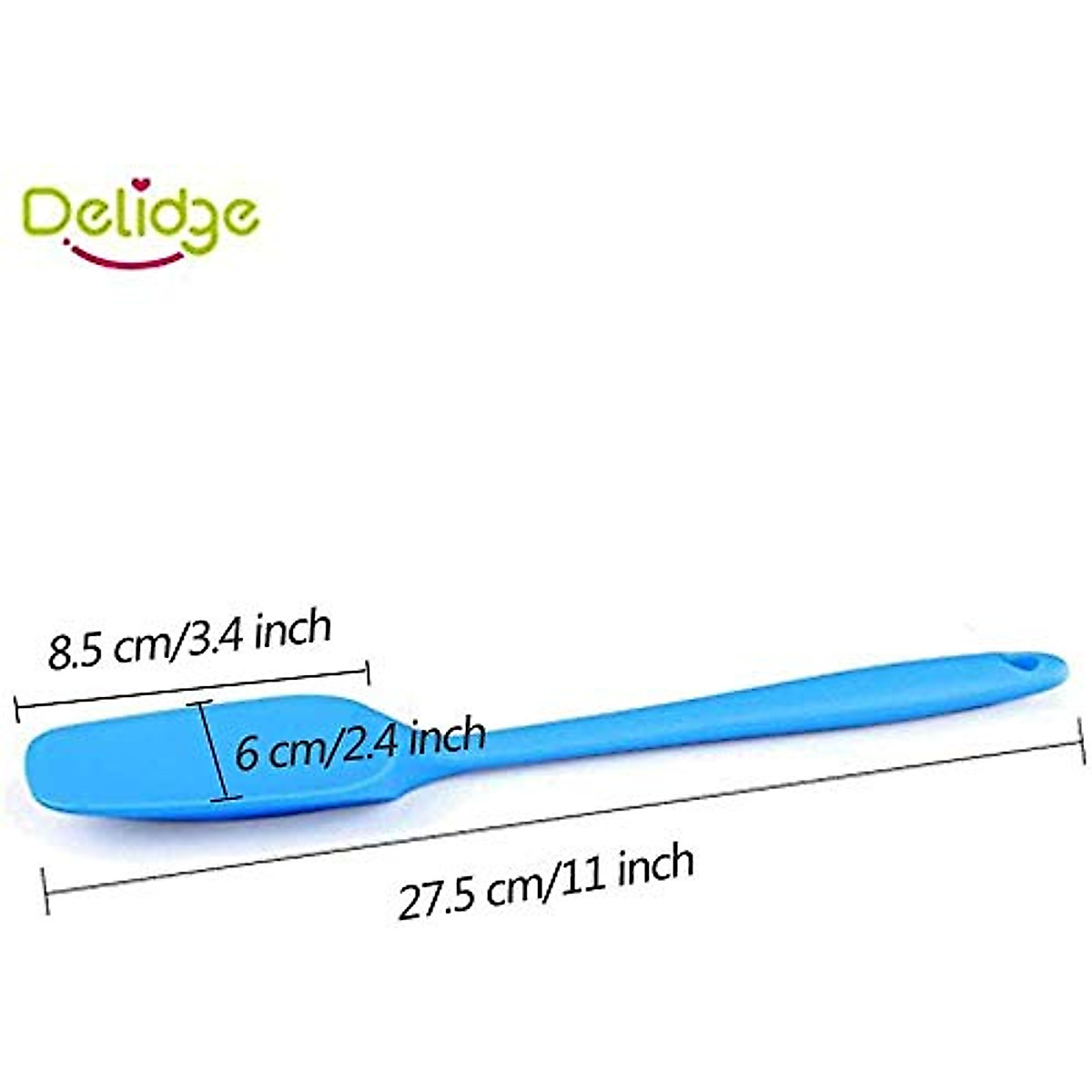 Delidge 4-Piece Silicone Spatula 11inch Large Rubber Heat-Resistant Baking Spatulas Baking Mixing Tool Non-Stick Flexible Seamless Spatulas with Stainless Steel Core