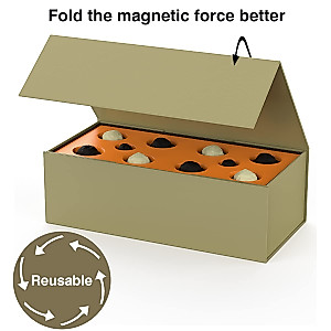 Gift Box with Magnetic Closure Lid 12" X 6" X 4" for Presents,Luxury for Gift Packaging, Bridesmaid Gifts Box, Magnetic Gift Box for Gifts,Birthday Gift Box,Christmas Gift Box (Gold)