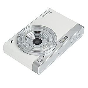 Digital Camera, 4K Digital Camera 2.88in IPS HD Mirrorless Camera AF Autofocus 16X Zoom 50MP Camera for Macro Shooting (White)