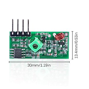 HiLetgo 5 Sets 433M Transmitter + Receiver Kit High Frequency Super Regenerative Transceiver Module for Burglar Alarm