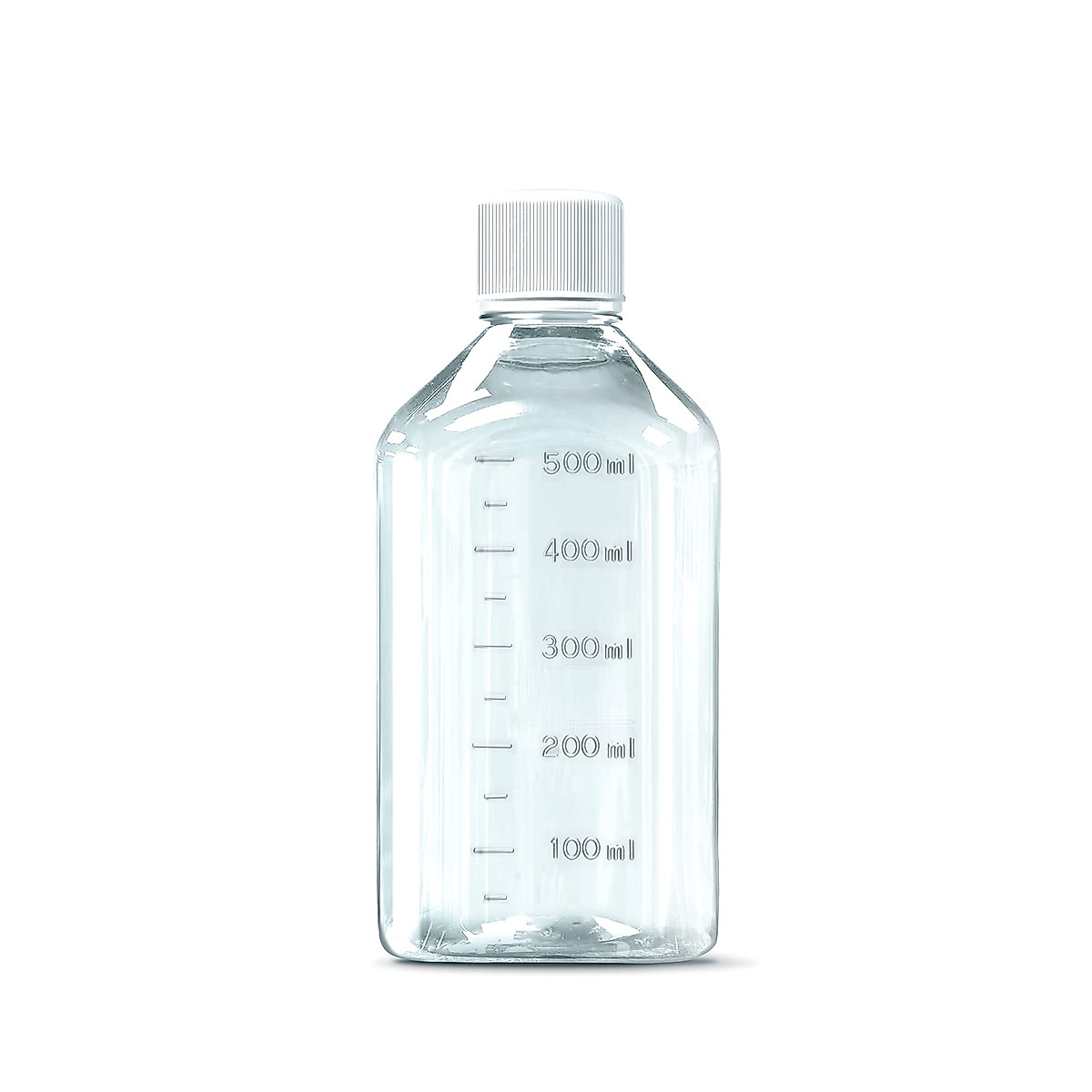 Black Magic 3D 500 ml Plastic Reagent Bottle 4-Pack Laboratory Chemical Storage. Clear Graduated Square PET Plastic Leakproof Bottles.