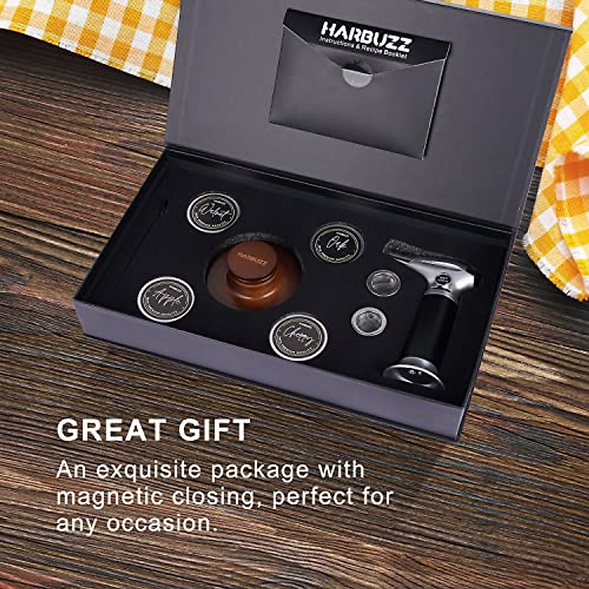 Cocktail Smoker Kit with Torch & Premium Gift Box, 15 Piece Whiskey Smoker Kit for Old Fashioned Cocktail Kit, Glass Cocktail Smoking Kit for Drinks, Bourbon Smoker Gift for Men, Husband, Father, Dad