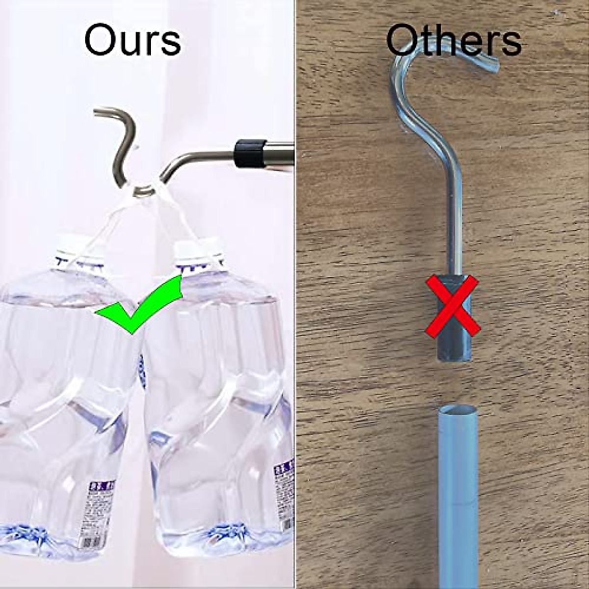 Clothes Hanger Reaching Hook Telescopic Adjustment it is Light and can Extend from 37" to 65" with 4.7 "Hook and Sponge Handle. (37-62)