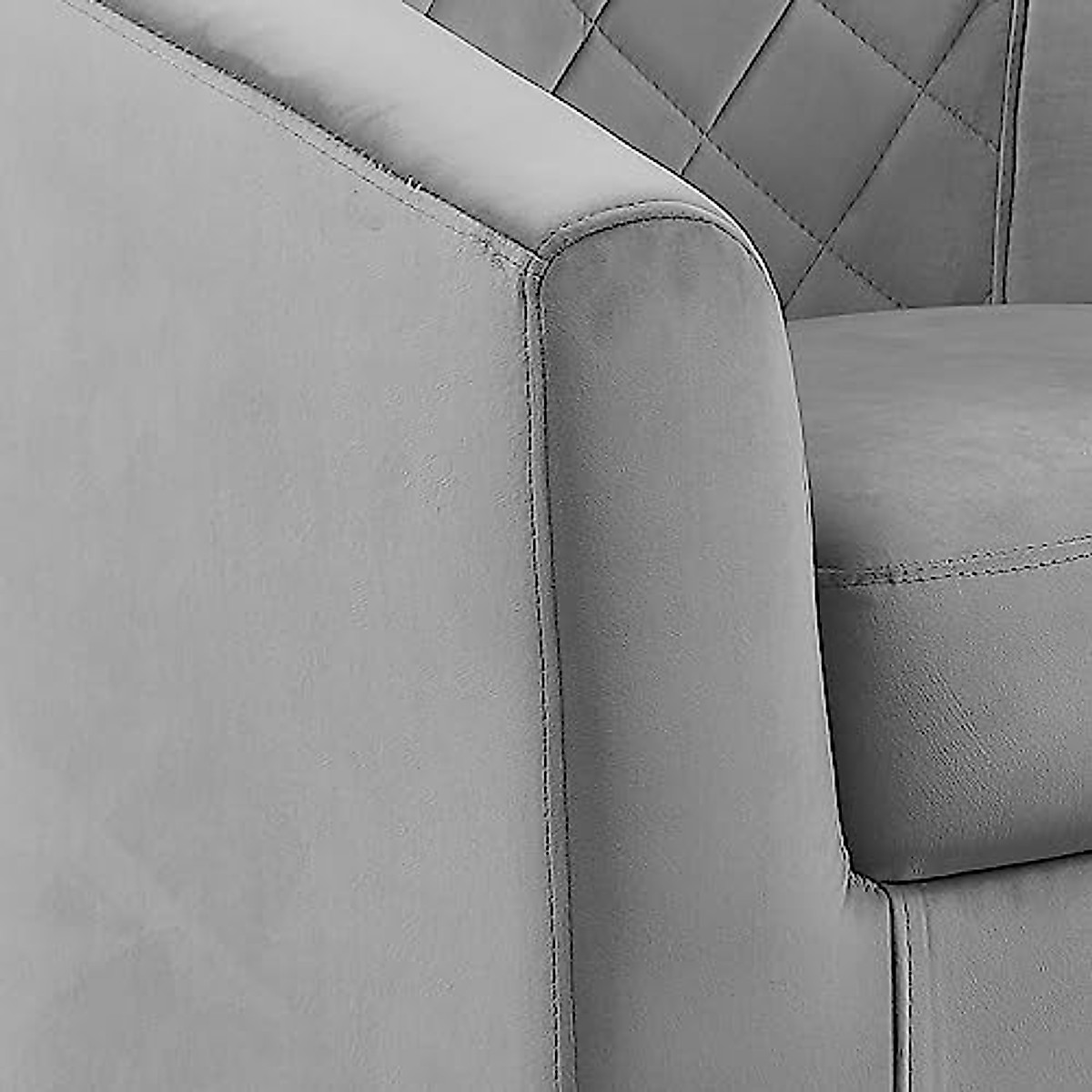 Urban Home Furniture Wesley Tub, Barrel, Accent Chair, Ottoman, Footrest, Grey