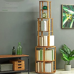 Thick Bookcases 360-degree Rotating Bookshelf Bookcase Book Rack Multi-Layer Floor-to-Ceiling Storage Rack