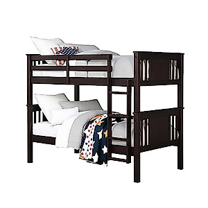 Dorel Living Twin Bunk Bed, Espresso