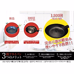 Fujita Metal Iron Wok, Wood Handle, Dedicated Artisans, Black (11.8 inch/30 cm)