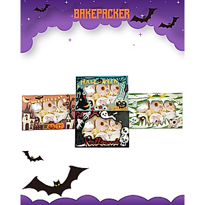 Halloween Bakery Boxes with Window 9x6x2.5 inches Pastry Boxes Mini Cookie Boxes for Festival Bakerys Thick & Sturdy （24 Packs）