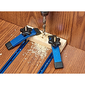 HOTTARGET Aluminum 24 Inch T-Track with Wood Screws–Double Cut Profile Universal with Predrilled Mounting Holes -Woodworking and Clamps–Frosted Surface Anodized - 2 PK (Blue)