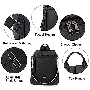 CLUCI Womens Backpack Purse Fashion Leather Travel Large Convertible Designer School Bookbag Purse