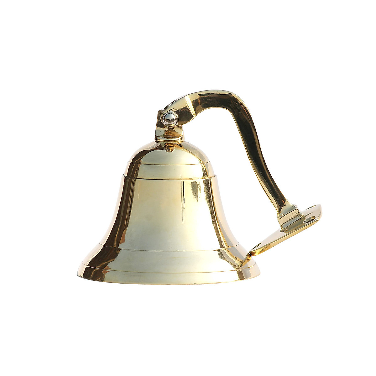 Handcrafted Trading Co Wall Mountable Nautical Brass Bell 4" Gold - Solid Brass Wall Hanging Ship Bell