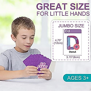 BenBen Alphabet Go Fish Card Game for Kids,104 Cards, Oversized ABC Learning Playing Cards, Memory Matching Games, 2-8 Players, Ages 3 and up, Easter Basket Stuffers, Stocking Stuffers