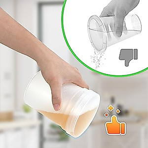 LEAWALK 32 oz Deli Food Storage Containers with Screw on Lids, Reusable BPA Free Plastic Freezer Soup Overnight Oats Containers With Lids, Leak Proof, Stackable, Microwave Dishwasher Safe -12 Pack