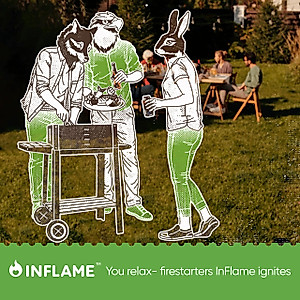 Inflame Fire Starters 70 pcs Fire Starters for Campfires, Grill, BBQ, Fireplace, Woodstove - Charcoal Starter - Waterproof, Weather-Resistant - Natural Wood Fireplace Starters