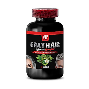 Saw Palmetto Mens Hair - Gray Hair Reverse Complex - Natural Solution - Powerful Results, Grey Hair Men, Biotin Vitamins for Hair Skin and Nails, Paba Supplement, Gray Hair Supplement, 1 Bot 60 Caps