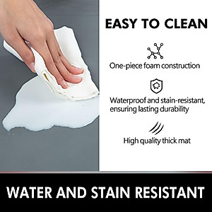 Anti Fatigue Kitchen Mat by DAILYLIFE, 3/4" Thick Kitchen Floor Mat, Standing Comfort Mat for Home, Office, Garage - Non-Slip Bottom, Cushioned, Waterproof & Easy-to-Clean (24" x 60", Grey)