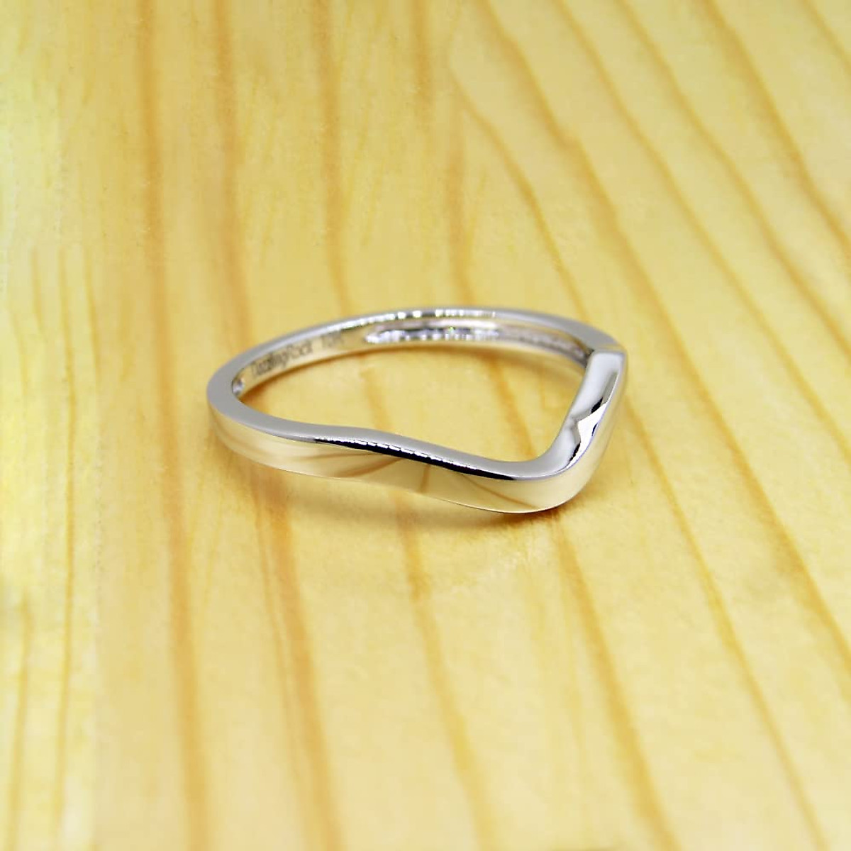 Dazzlingrock Collection Women Anniversary Stackable Contour Guard Ring, 14K Solid White Gold, Size 8