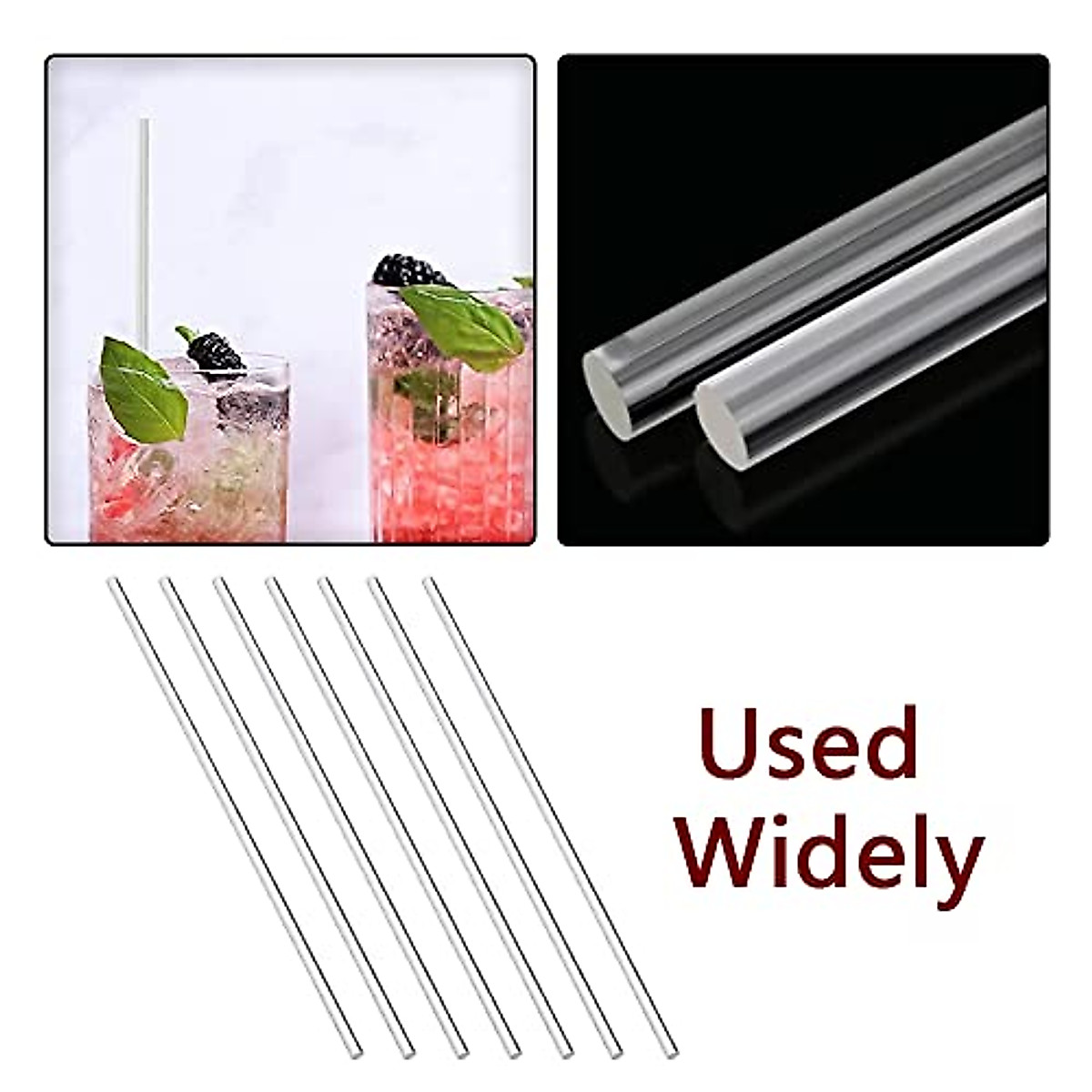 yeenelwboo 12 Pcs Clear Plastic Sticks Acrylic Dowel Rods Round Rod Transparent Acrylic Round Rod Solid Rod for DIY Projects