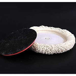 Sisha-A Wool Polishing Pads, 2 Pack 6" Buffing Pads with Hook and Loop Back for Compound, Cutting & Polishing, 100% Natural Wool, Thick and Aggressive