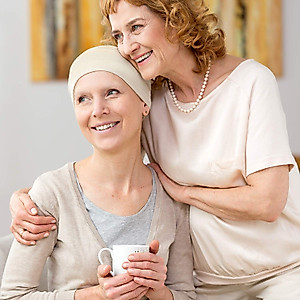 Syhood 4 Pieces Slouchy Beanies Hats Soft Cotton Sleep Cap Stretchy Sleeping Cap Headwear for Women (Black, Navy, Pink, Beige)