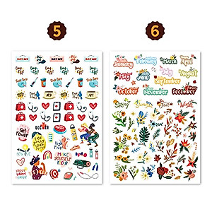 Oriday New Daily Happy Planner Sticker Pack- 500+ Cute Agenda Sticker Sets for Journaling, Decorating, Budget Planner, School Supply, Calendar Stickers for Adults Planner, Female Empowerment