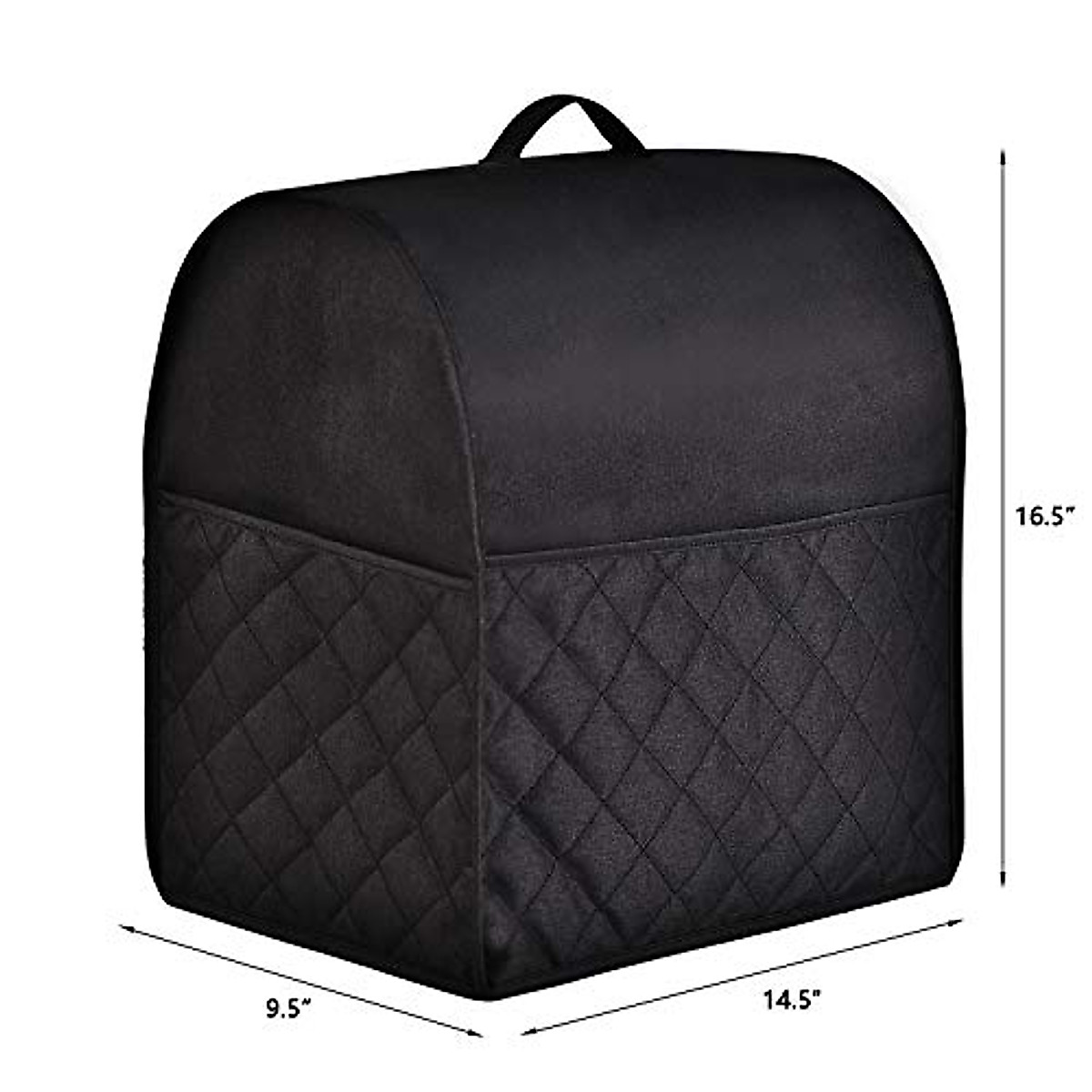 Stand Mixer Dust-proof Cover for KitchenAid Mixer，Multi Pockets for Various Kitchen Appliance Accessories，Water-resistant，Easy Cleaning (Black, Fit for Bowl Lift 5-8 Quart)