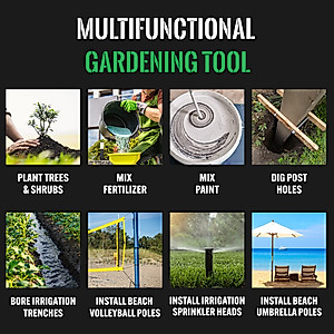 Power Planter 100% USA Made 3"x24" Extended Length Bulb & Bedding Plant Auger with 1/2" Non-Slip Hex Drive