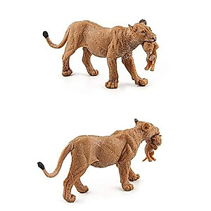 Warmtree Simulated Wild Animals Model Realistic Plastic Animal Action Figure for Collection (Lions Family)