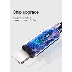 Upgraded Power Off/On Smart LED Auto Disconnect Nylon Braided Sync Charge USB Data 6FT/1.8M Cable Compatible iPhone/iPad Pro/Air,iPad Mini,iPod (2 Pack Red (iPhone), 6FT)