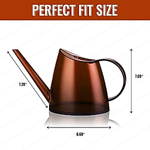 Kailemei Watering Can，Plastic Watering can Indoor Bonsai Plant Watering Long Spout Pot 40oz 1.4L 1/3 Gallon Small Modern Translucent Indoor and Outdoor Multicolor Watering Can(Tea red)