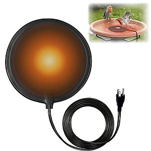 FOUDOUR Bird Bath Deicer 60W Thermostatically Controlled Bird Bath Heaters Warmer Pond De-icer for Winter Outdoor Garden Patio Yard and Lawn with 5.9Ft Cord (1PCS-Black)
