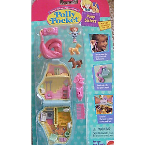 Polly Pocket Vintage Pony Sisters Compact (1995) Bluebird