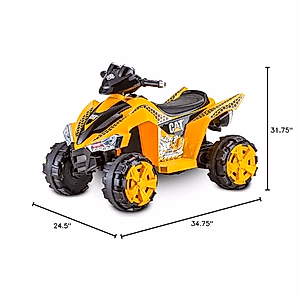 Kid Trax Caterpillar ATV Toddler Ride On Toy, 6 Volt Battery, 3-5 Years, Max Rider Weight of 60 lbs, Single Rider, CAT ATV