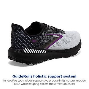 Brooks Women’s Launch GTS 10 Supportive Running Shoe - Black/White/Violet - 8 Medium