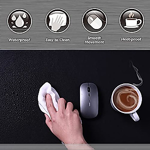 Knodel Desk Mat, Dual-Sided Office Desk Pad, Mouse Pad, Waterproof Desk Mat for Desktop, Desk Pads & Blotters, PU Leather Desk Pad Protector (31.5" x 15.7", Black)