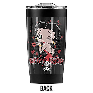 Logovision Betty Boop A Classic Kiss Stainless Steel Tumbler 20 oz Coffee Travel Mug/Cup, Vacuum Insulated & Double Wall with Leakproof Sliding Lid | Great for Hot Drinks and Cold Beverages