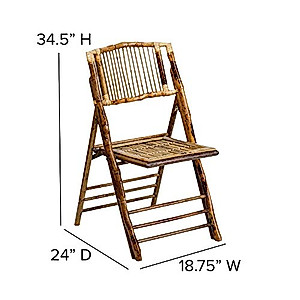 Flash Furniture Bamboo Folding Chairs | Set of 2 Bamboo Wood Folding Chairs
