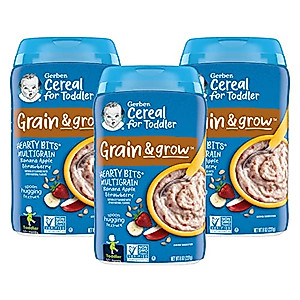 Gerber Baby Cereal Hearty Bits Multigrain Cereal Banana Apple Strawberry, 8 Ounce (Pack of 3)