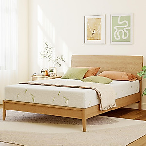 Dyonery 8 Inch Queen Memory Foam Mattress, Cooling Green Tea Gel Mattress in a Box, Rayon Mattress for Breathable Sleep, Made in USA, Certipur-Us Certified, Medium Mattress, 60x80x8”