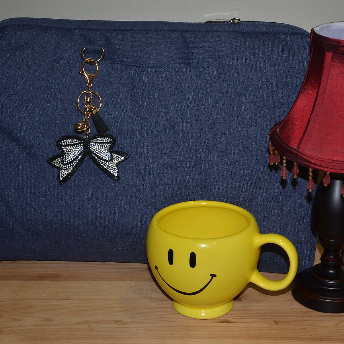 Popfizzy Cheer Bow Keychain, Bling Backpack Key Chain for Cheerleaders, Rhinestone Cheerleading Purse Charms