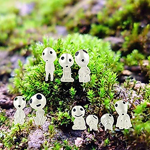 Luminous Ghost Tree Elves 18PCS Glow in Dark Statues Miniature Fairy Landscape Garden Decoration Outdoor Status Patio Lawn Yard Pot Kit and Home Ornament