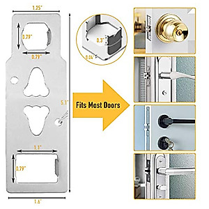 Portable Door Lock for Travel, Apartment Home Security Door Locker from Inside with Drawstring Bag and Drive Save I Need You Here with Me Keychain, Gift for Women and Men