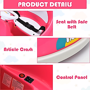 INFANS Kids Ride On Car, 6V Bumper Car Electric Vehicles with 2 Driving Modes,360 Degree Spin, Remote Control, LED Lights, Music, Bluetooth, Rechargeable Battery Powered Toys (Blue)