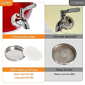 Hanaiette 2 Gallon Glass Beverage Dispenser for Parties, Leak-proof 304 Stainless Steel Spigot ＆ Lid, Drink Dispensers Jar with Fruit Infuser, Suitable to Make Sun Tea, Lemonade, Kombucha et